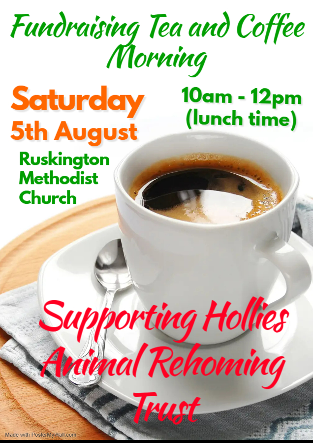 Fundraising Tea & Coffee Morning – Hollies Animal Re-homing Trust